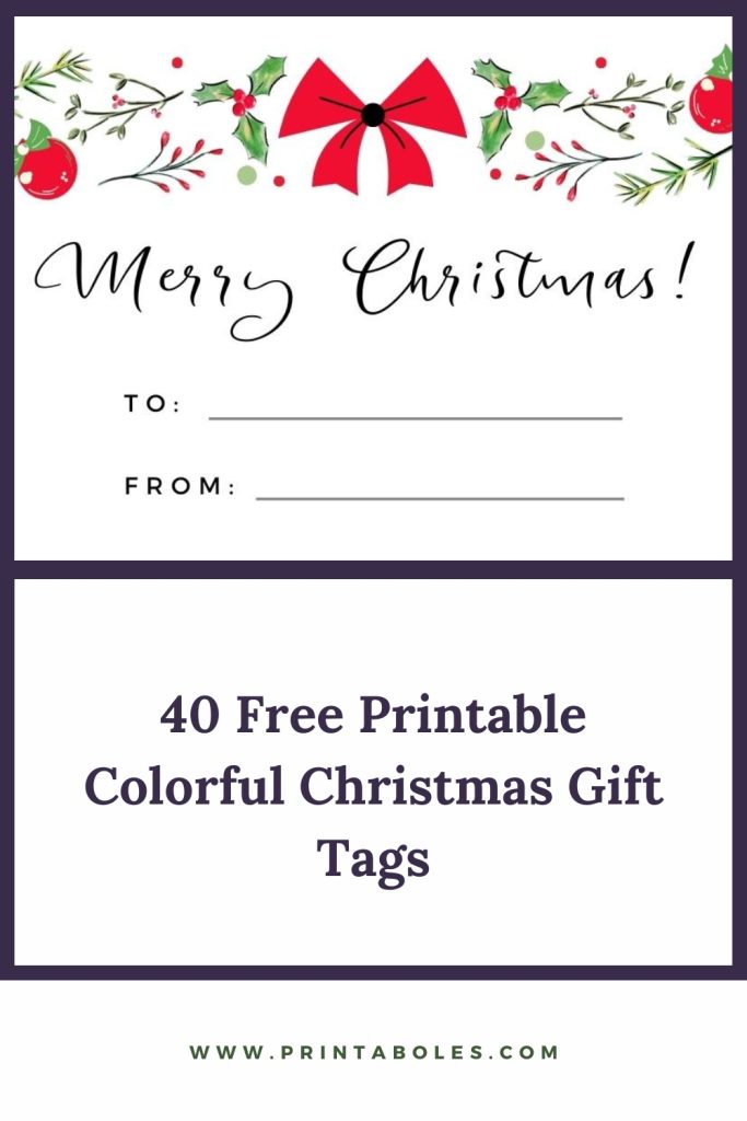 40 Free Printable Colorful Christmas Gift Tags - Printaboles
