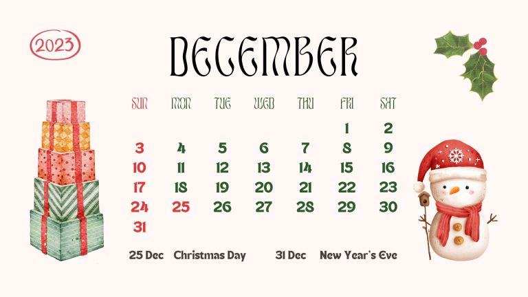 40 December 2023 Printable Calendars - Printaboles