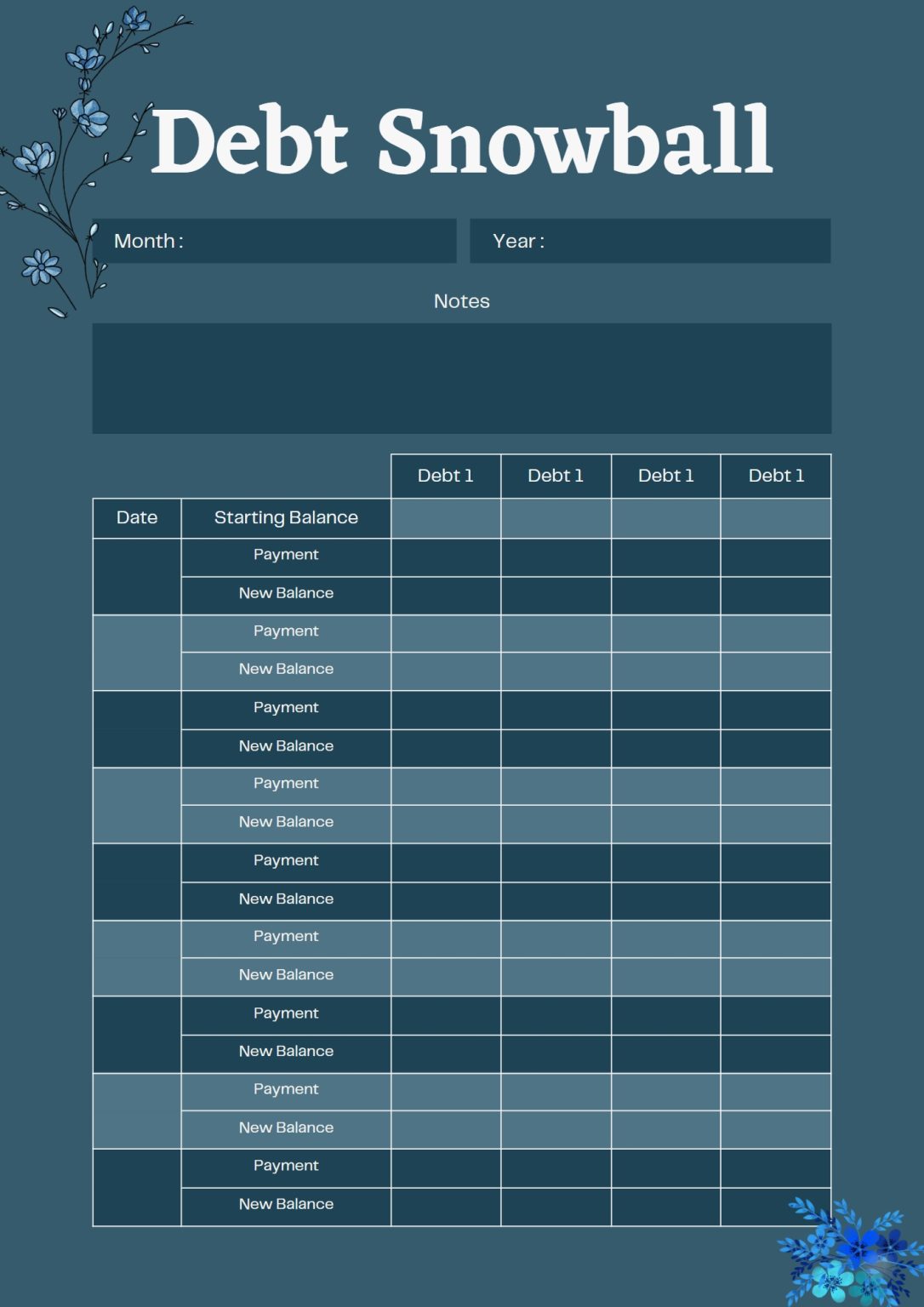 40 Free Printable Debt Trackers - Printaboles