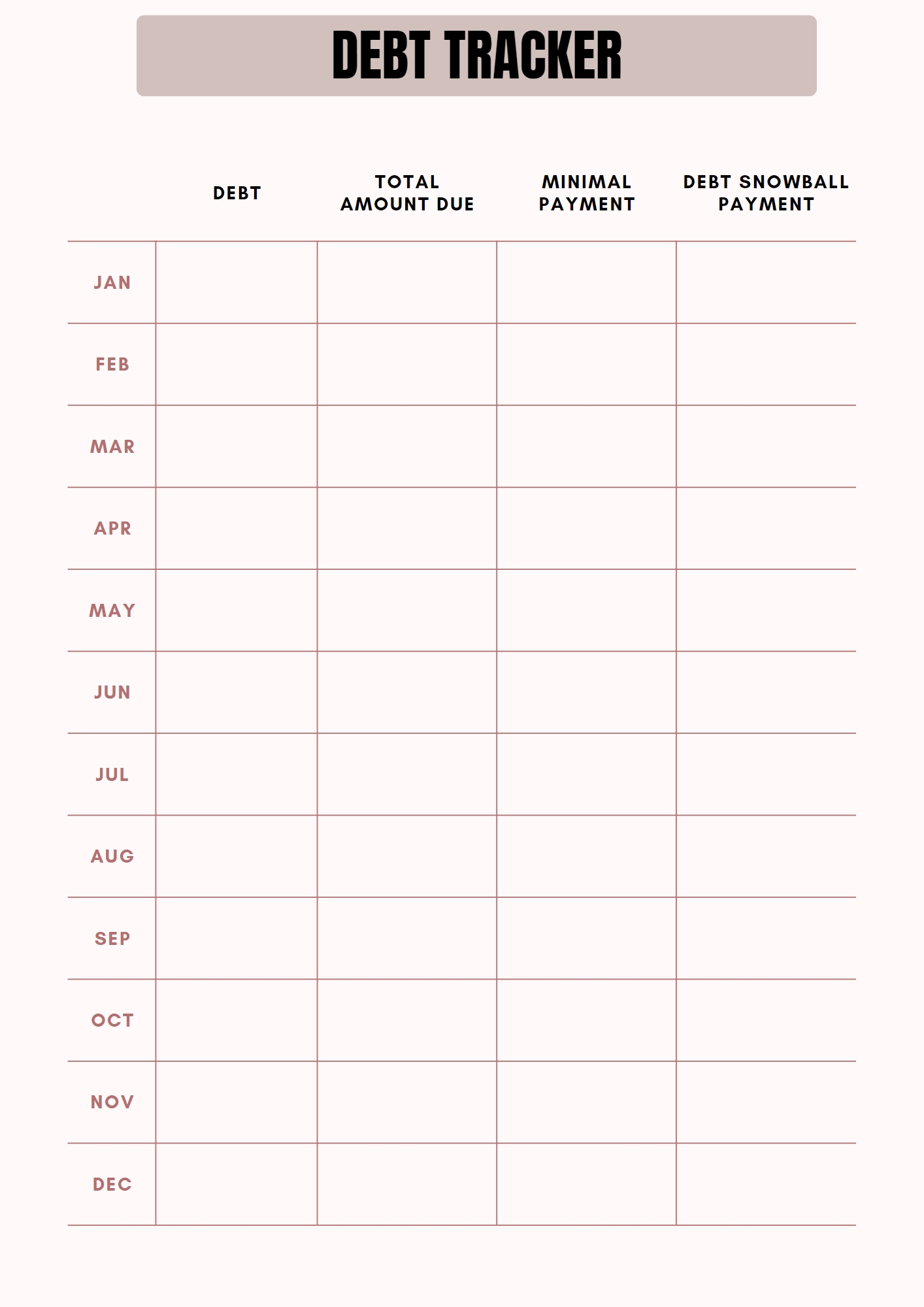 40 Free Printable Debt Trackers - Printaboles
