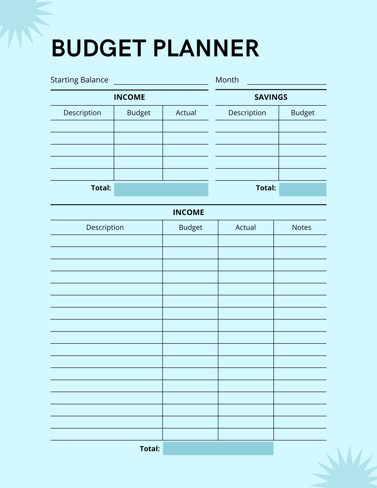 30 Free Printable Monthly Budget Planners - Printaboles