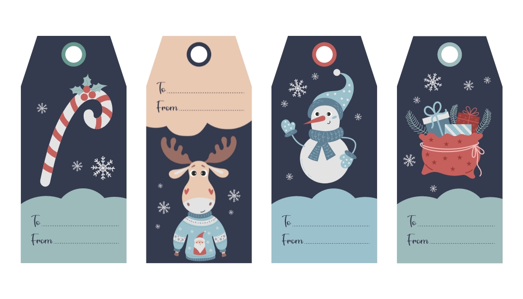 40 Free Printable Colorful Christmas Gift Tags - Printaboles