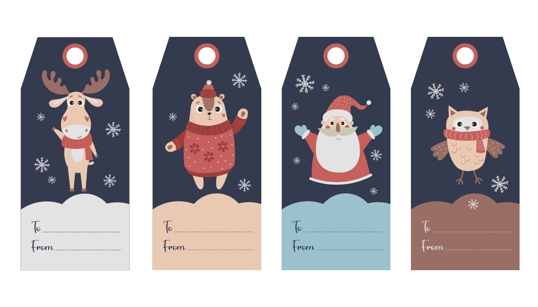 40 Free Printable Colorful Christmas Gift Tags - Printaboles
