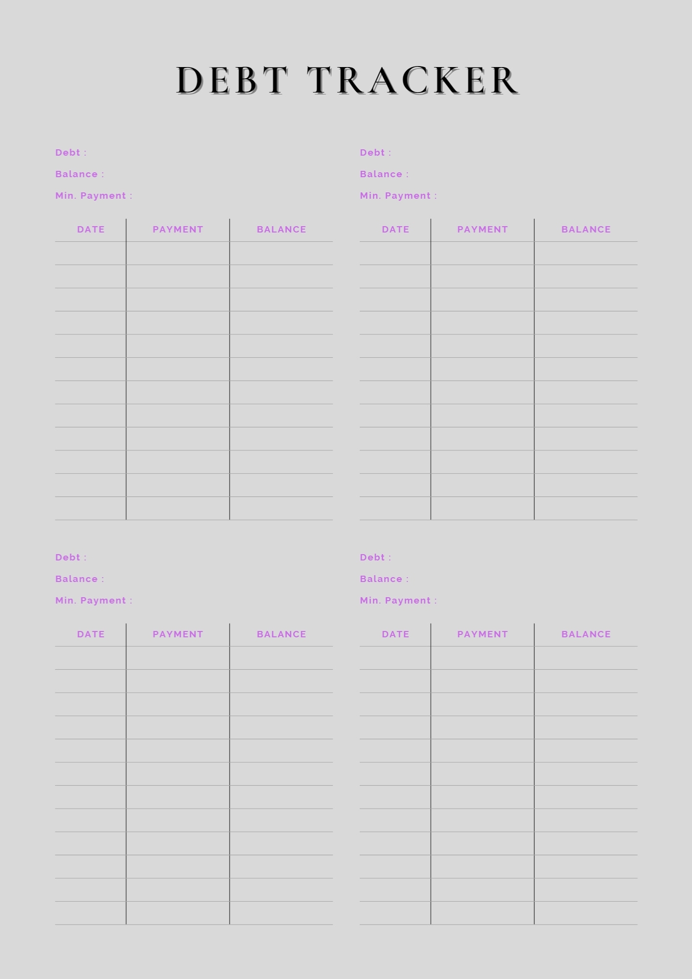 40 Free Printable Debt Trackers - Printaboles