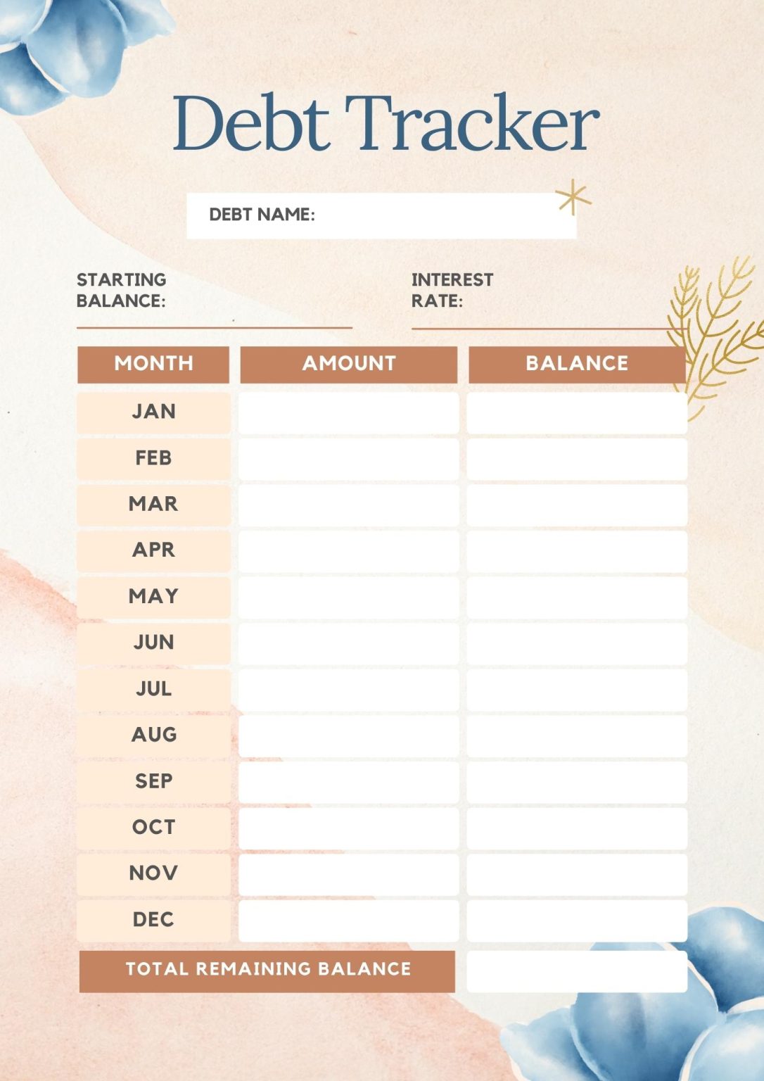 40 Free Printable Debt Trackers - Printaboles