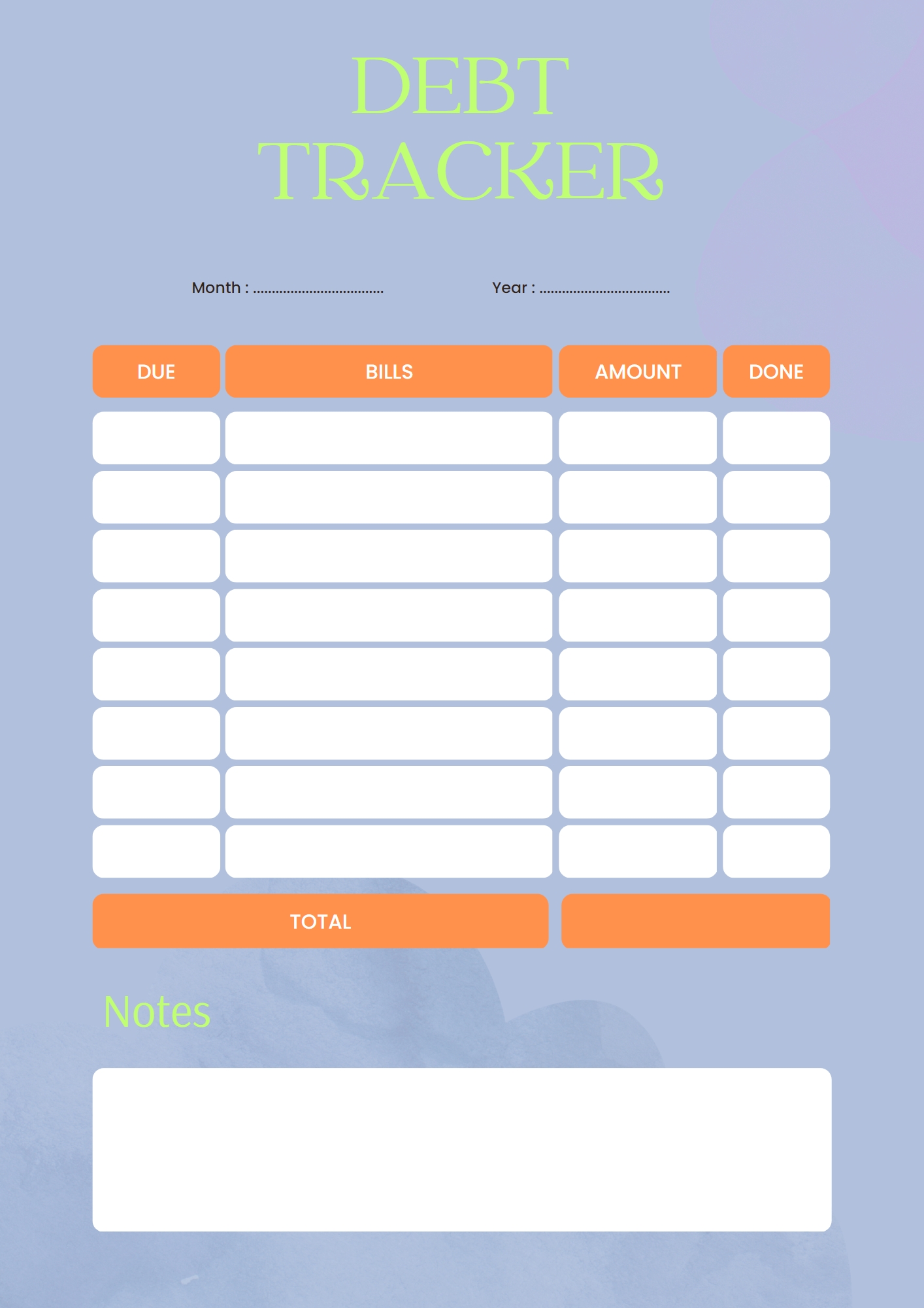 40 Free Printable Debt Trackers - Printaboles
