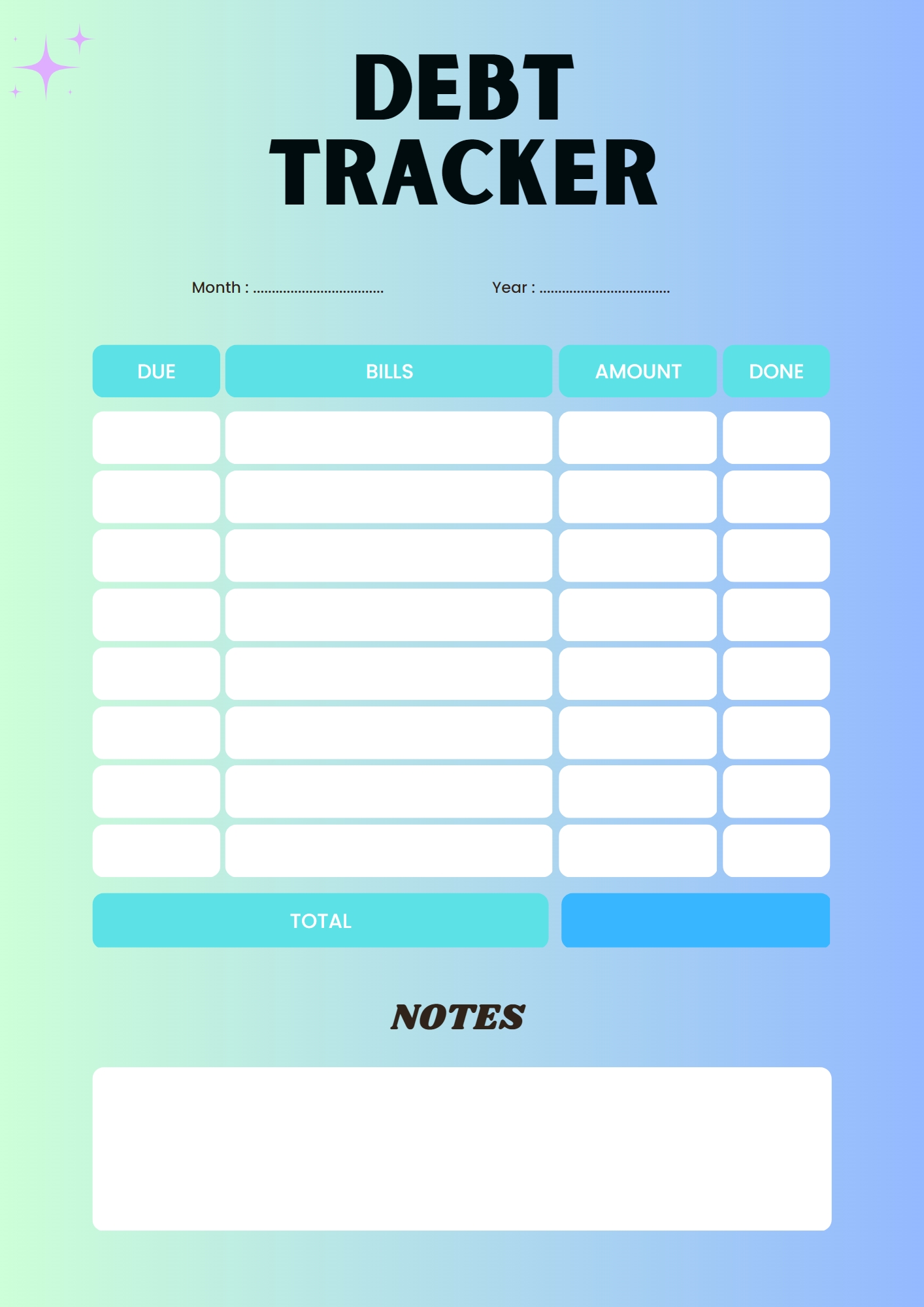 40 Free Printable Debt Trackers - Printaboles