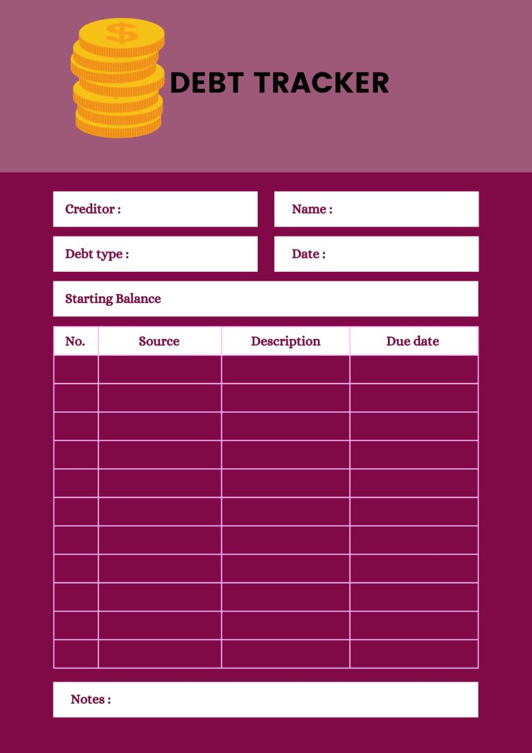 40 Free Printable Debt Trackers - Printaboles