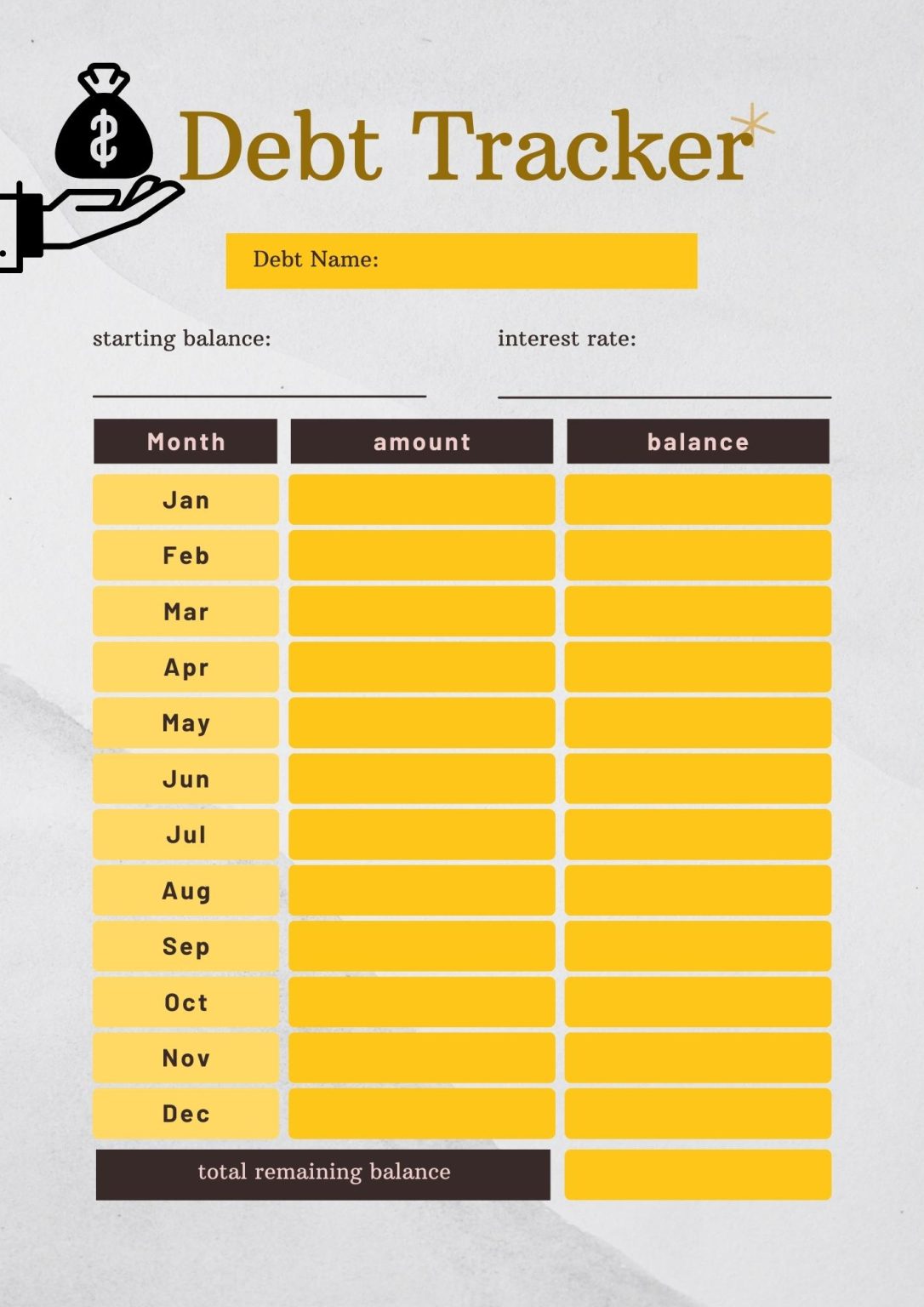 40 Free Printable Debt Trackers - Printaboles