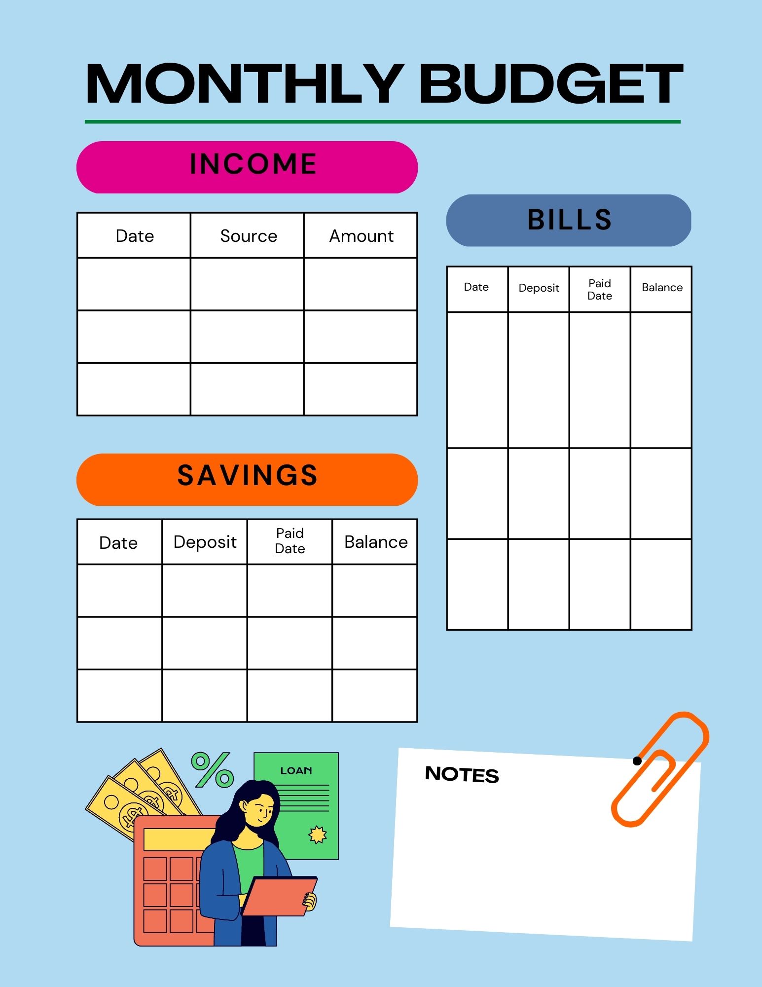 30 Free Printable Monthly Budget Planners - Printaboles