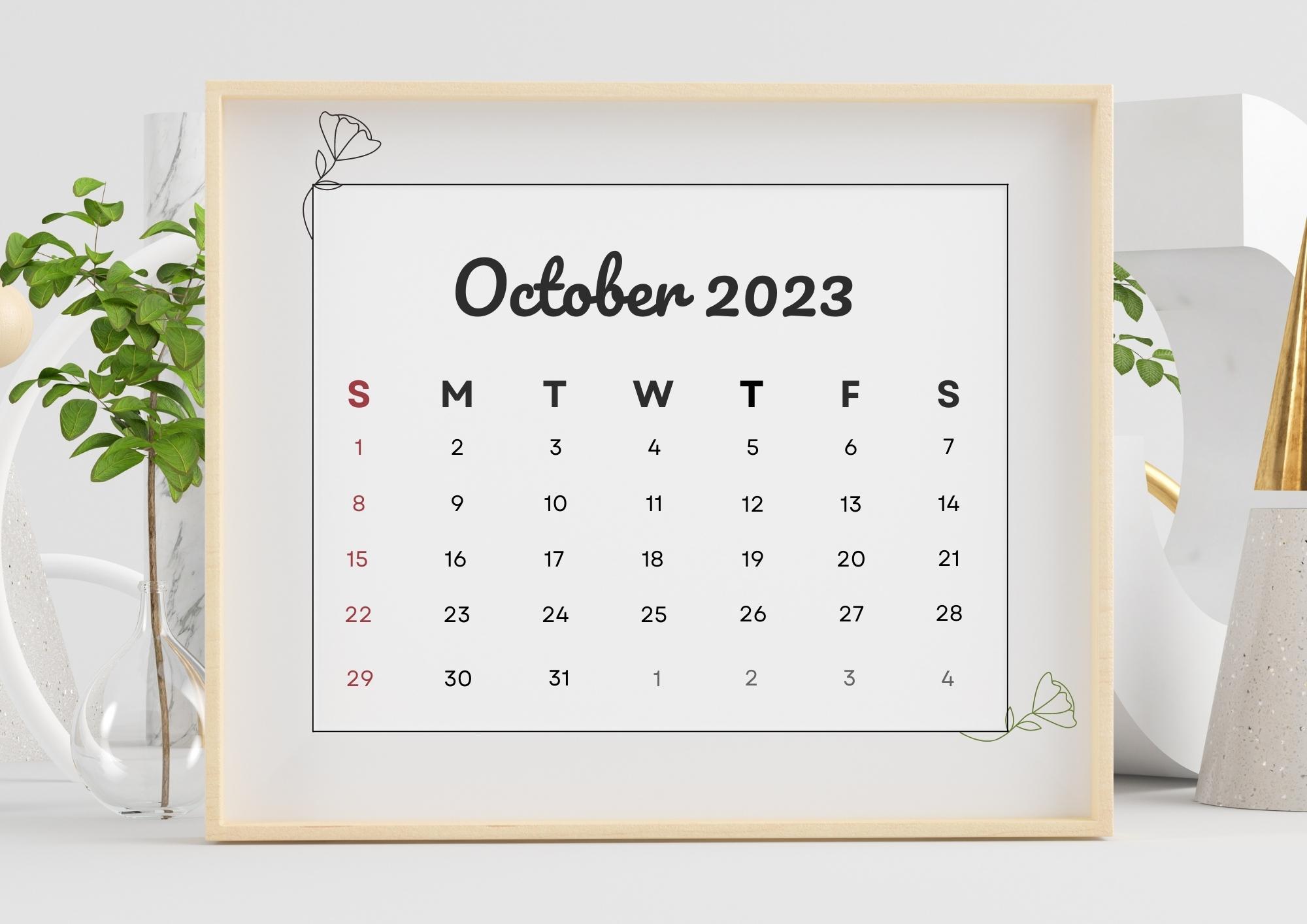 40 October 2023 Printable Calendars - Printaboles