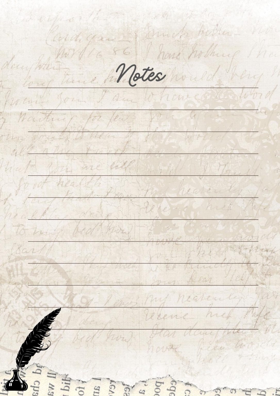40 Free Printable Note Pages - Printaboles