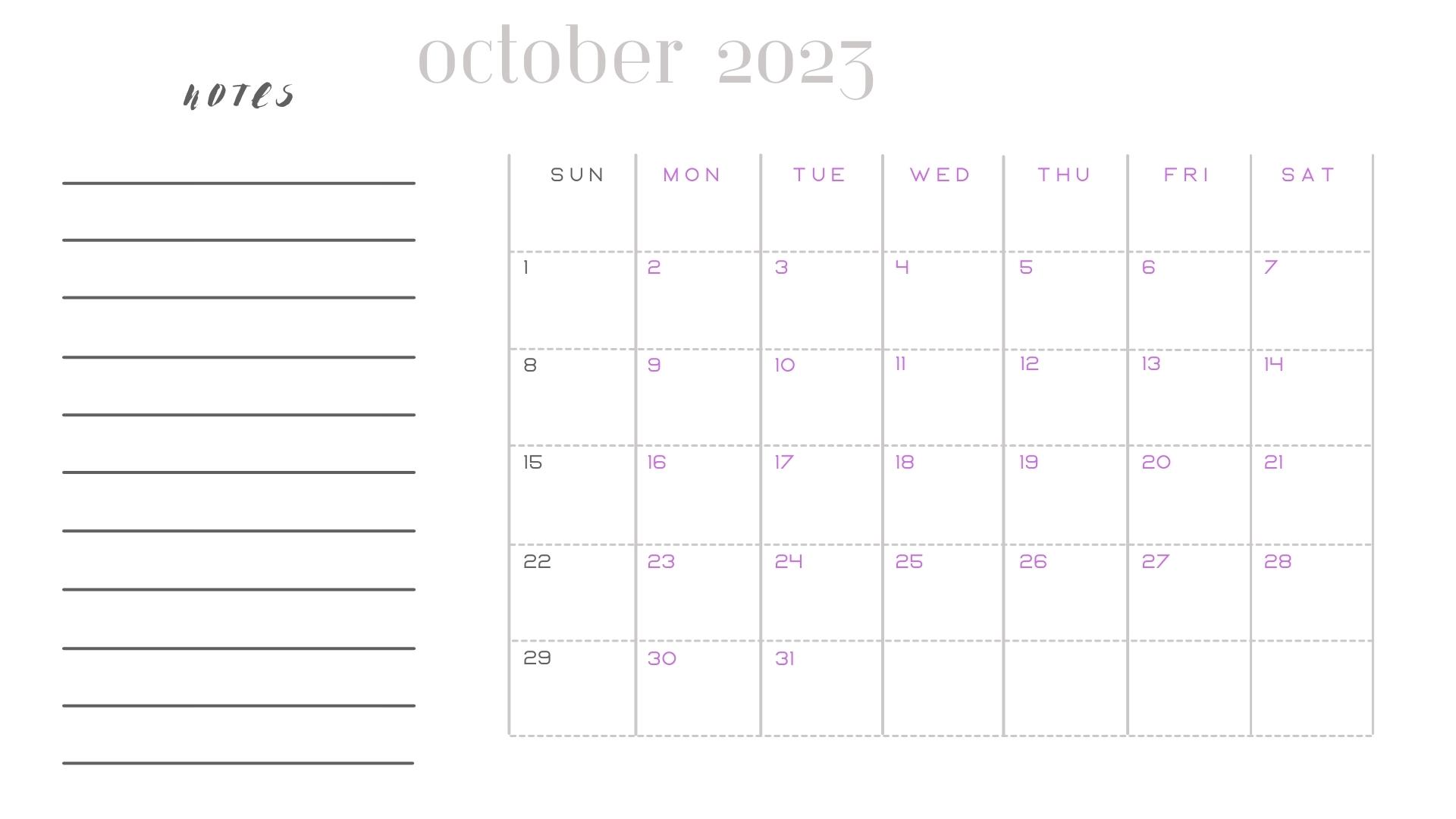 40 October 2023 Printable Calendars - Printaboles
