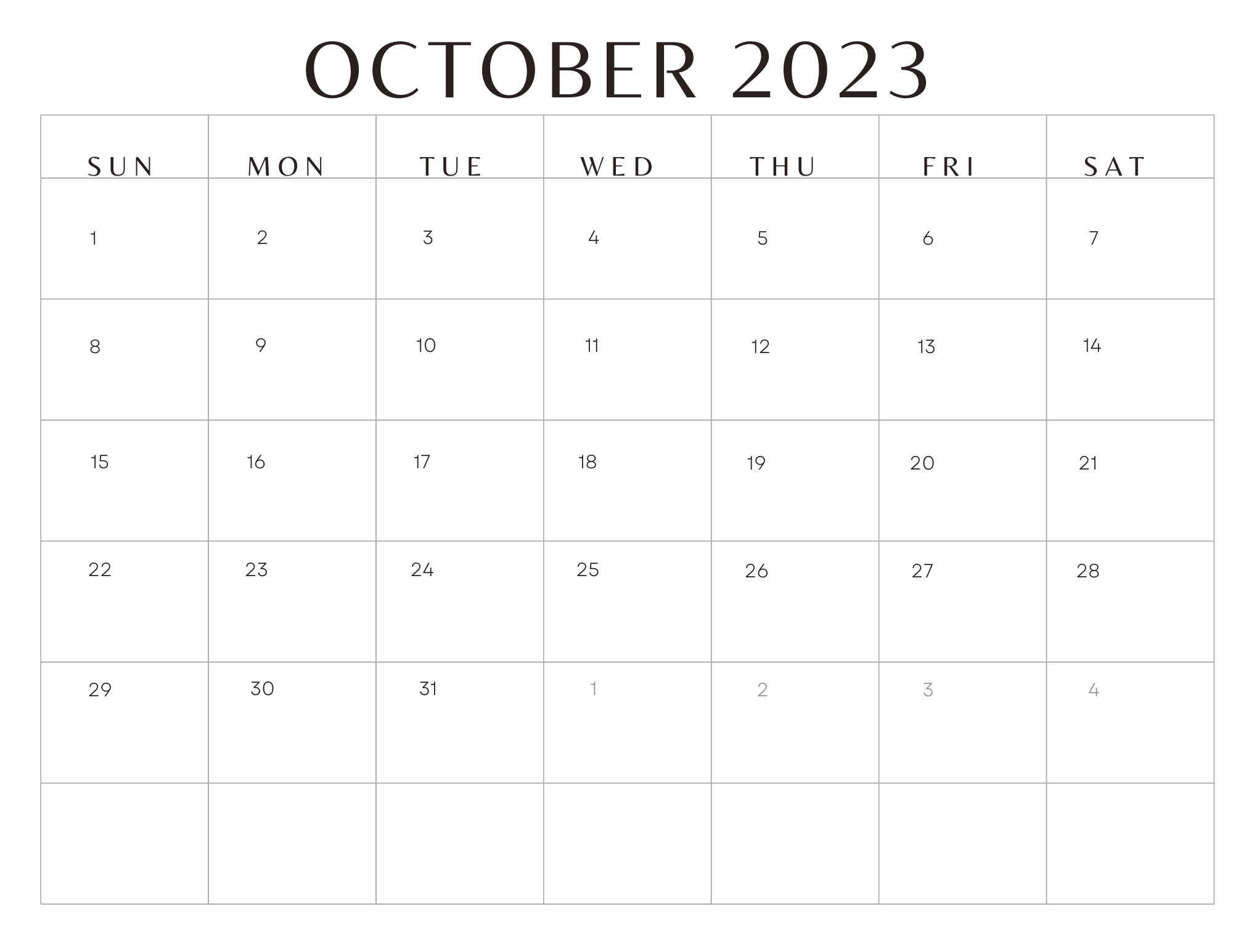 40 October 2023 Printable Calendars - Printaboles
