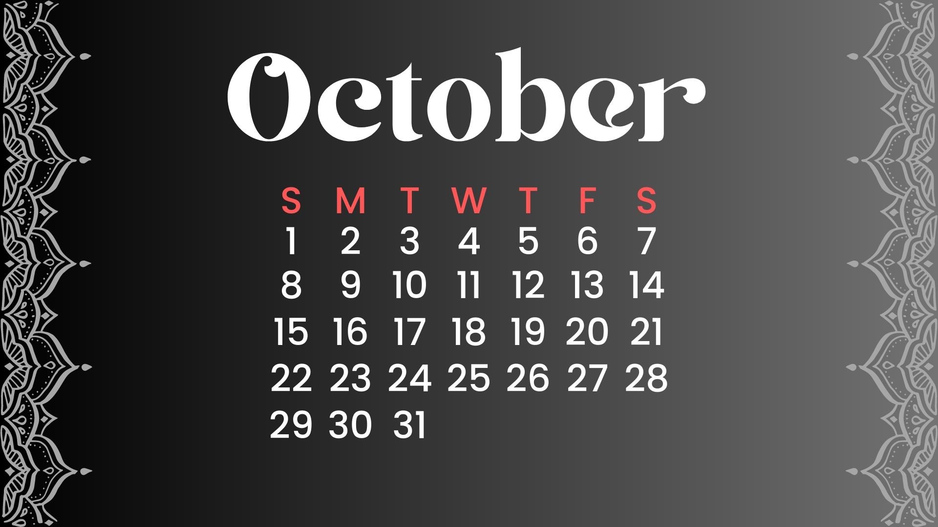 40 October 2023 Printable Calendars - Printaboles
