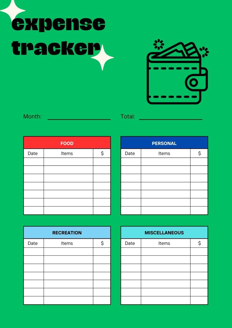40 Free Printable Expense Trackers - Printaboles