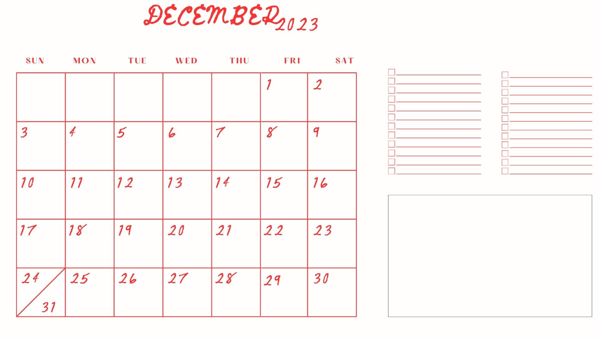 40 December 2023 Printable Calendars - Printaboles
