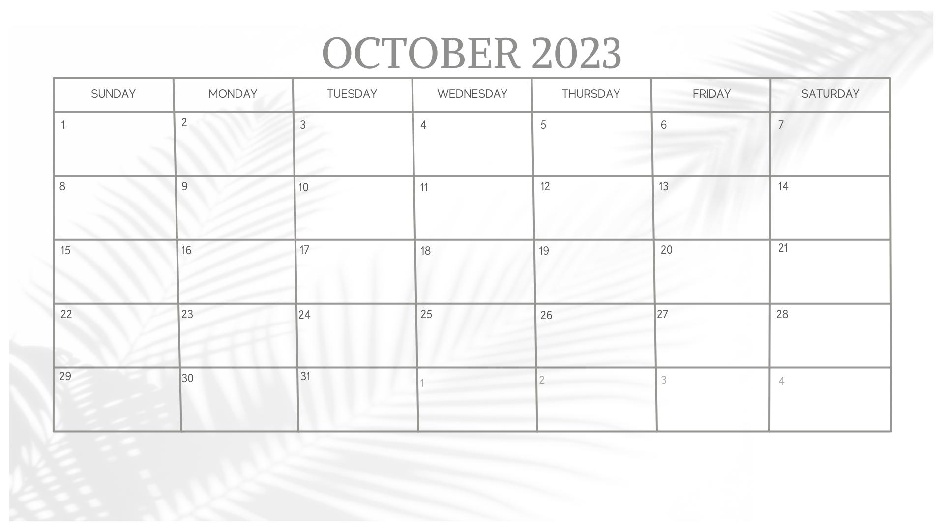 40 October 2023 Printable Calendars - Printaboles