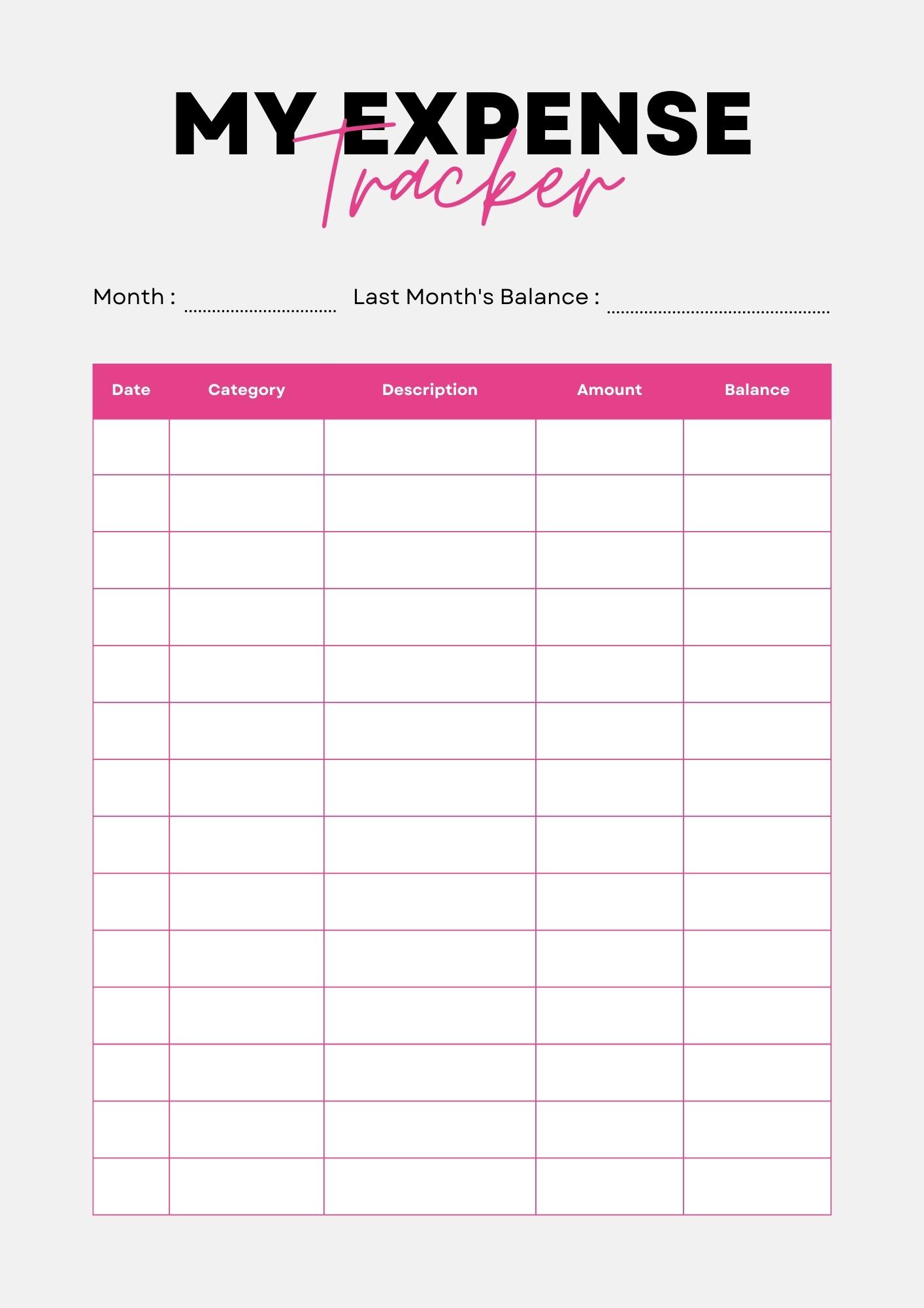40 Free Printable Expense Trackers - Printaboles