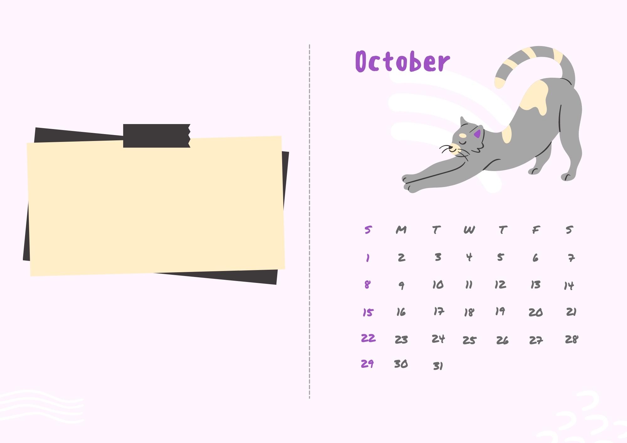40 October 2023 Printable Calendars - Printaboles