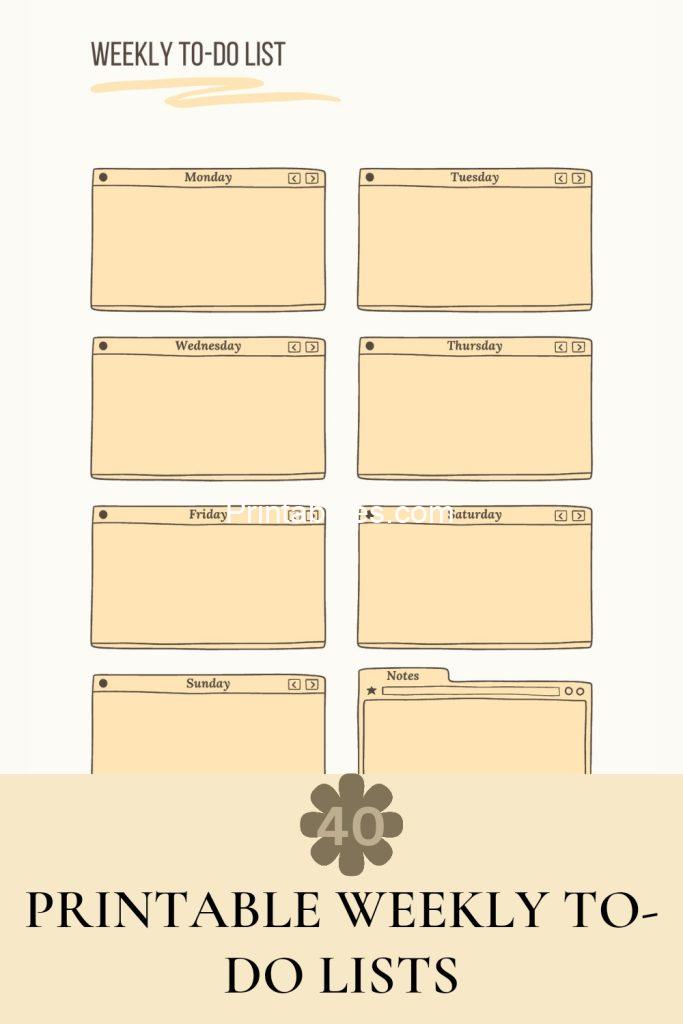 40 Free Printable Weekly To-Do Lists - Printaboles