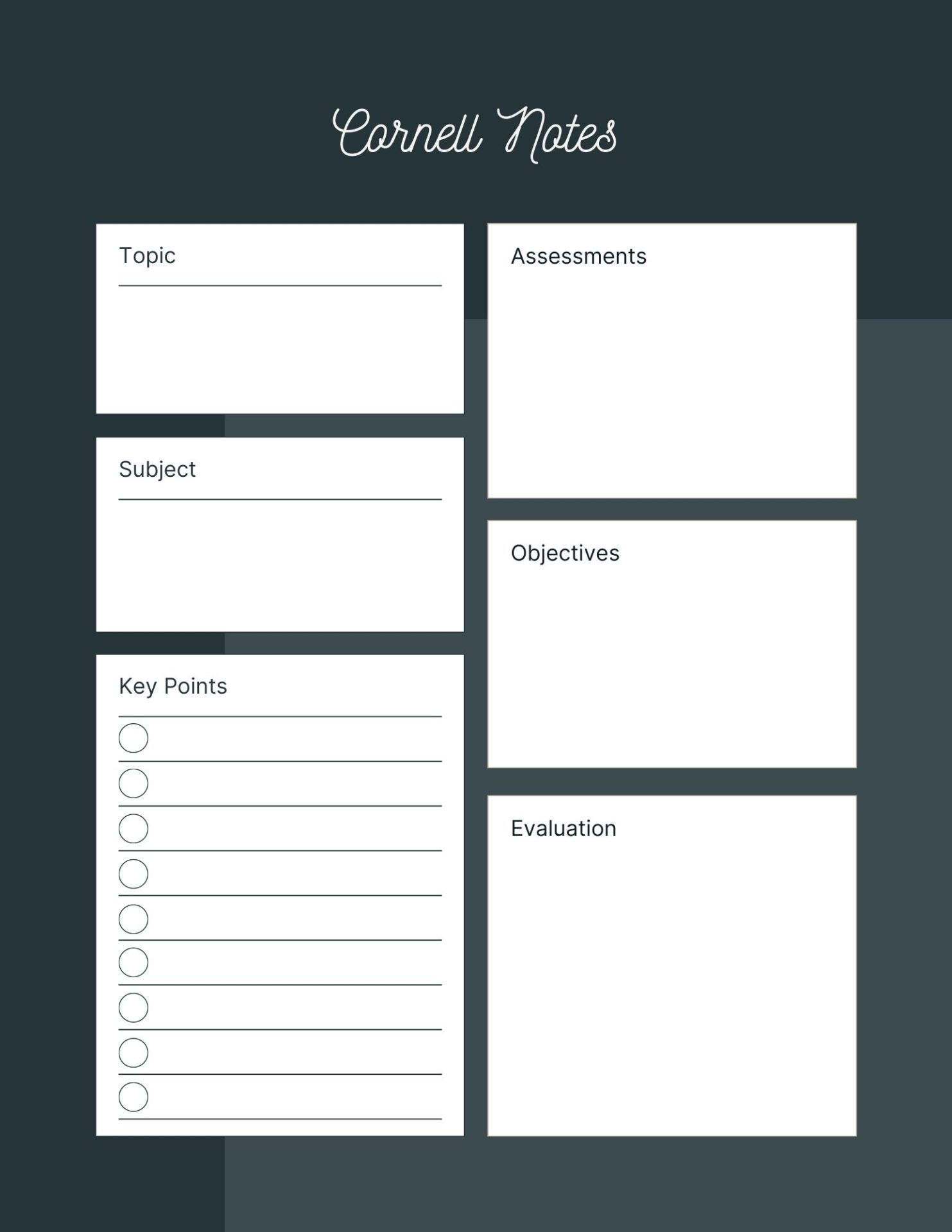 Printable Cornell Notes Templates | Free 40 Download