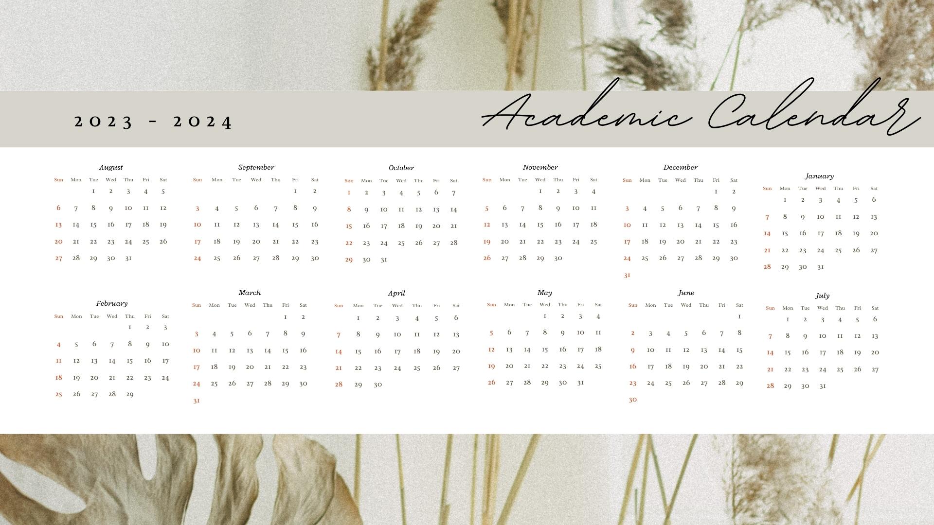 40 Printable 2023-2024 Academic Calendars - Printaboles