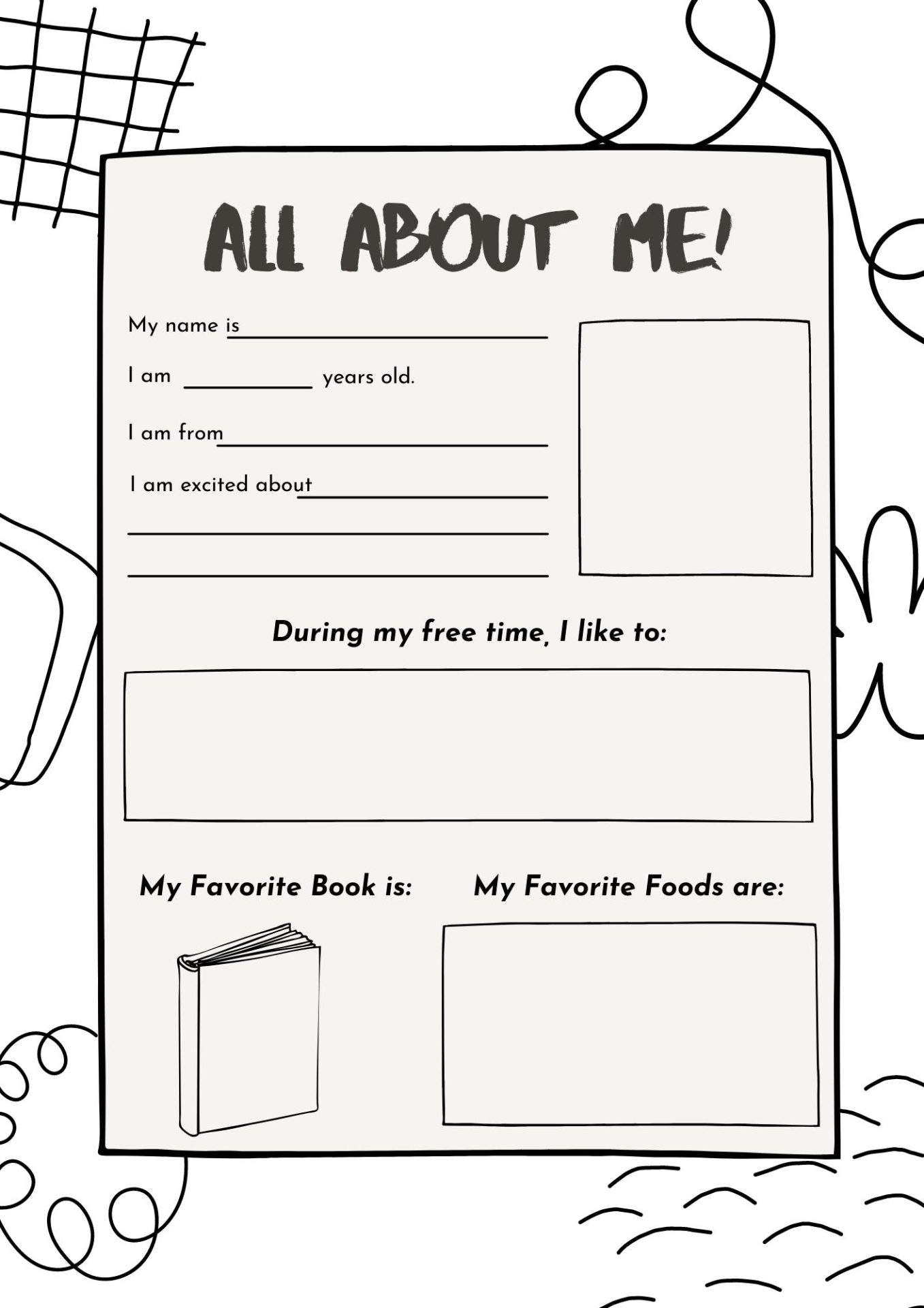 40 Free Printable All About Me Worksheets - Printaboles