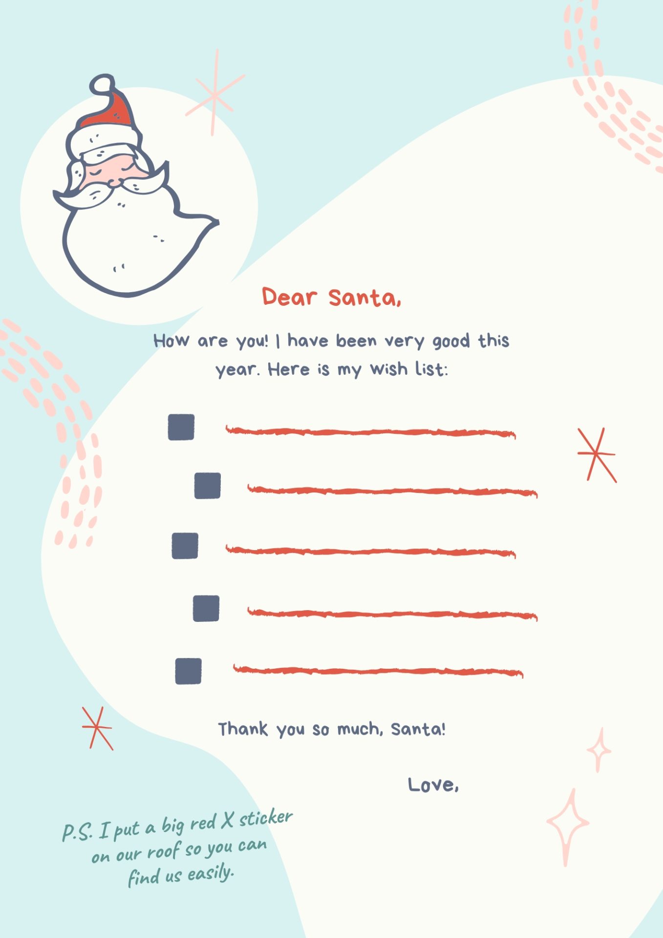 40 Free Printable Dear Santa Letters - Printaboles