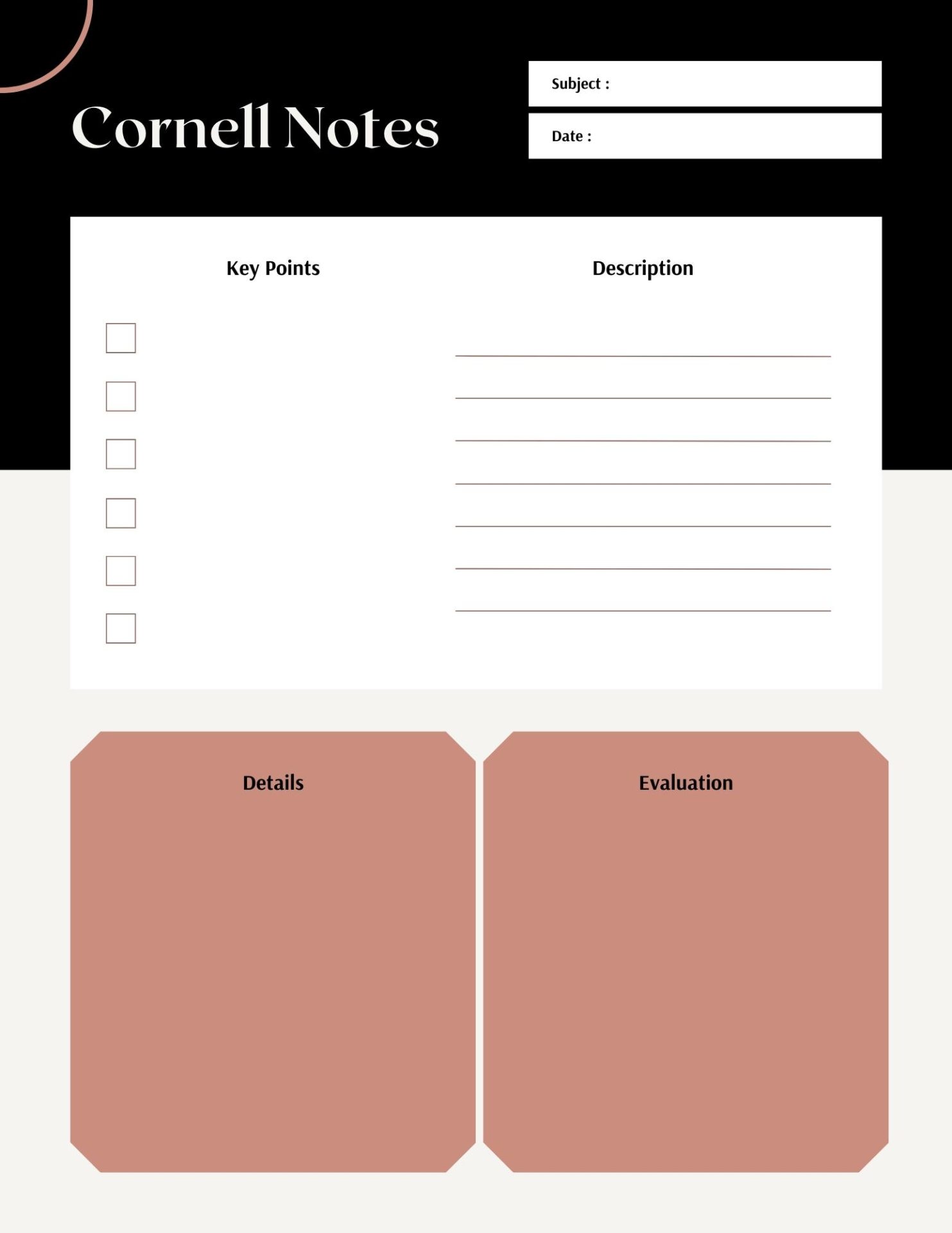 Printable Cornell Notes Templates | Free 40 Download