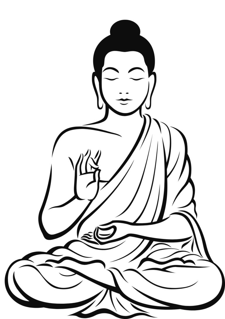 40 Free Printable Buddha Coloring Pages (Blank Templates)
