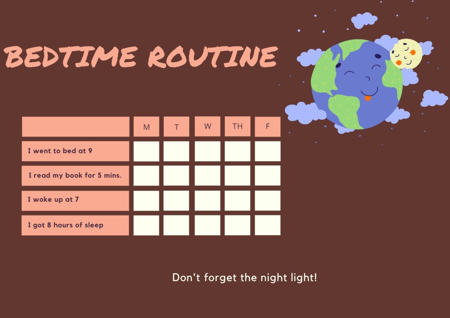 40 Free Printable Bedtime Routine Charts - Printaboles