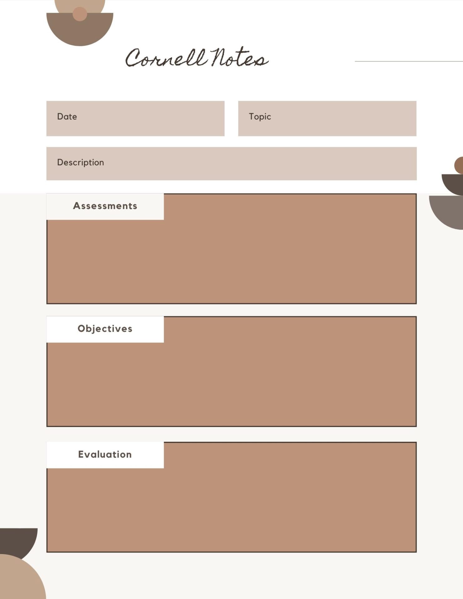 Printable Cornell Notes Templates | Free 40 Download