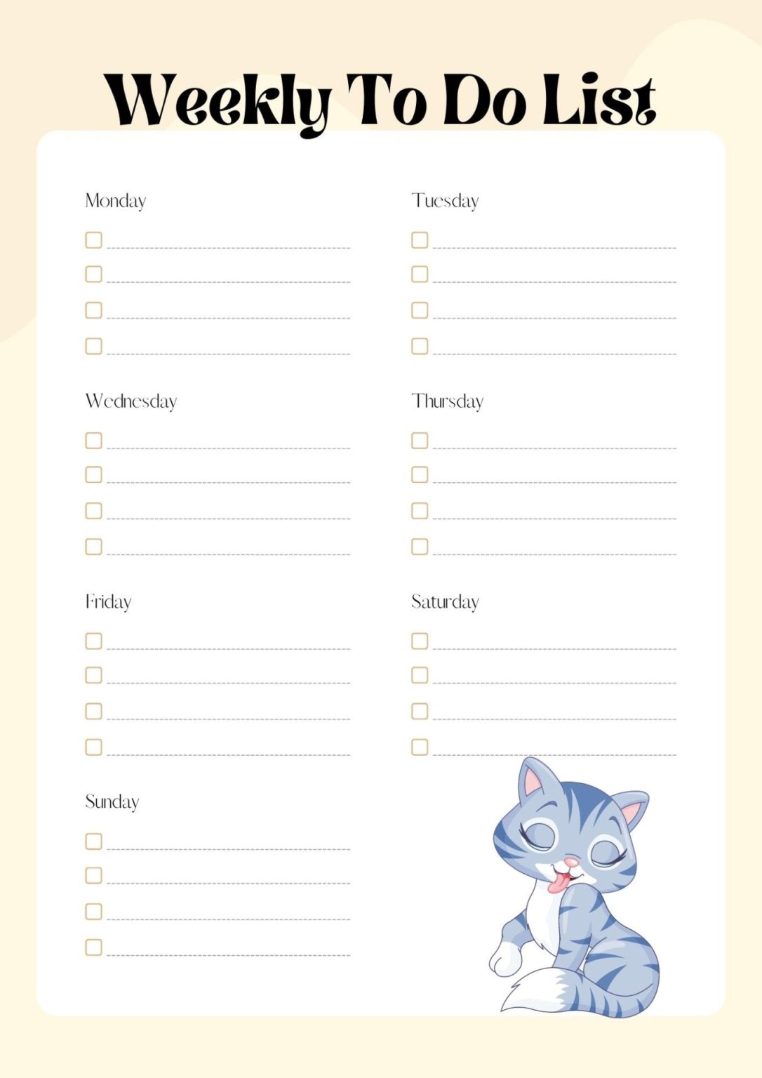 40 Free Printable Weekly To-Do Lists - Printaboles