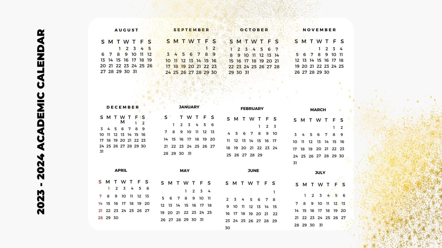 40 Printable 2023-2024 Academic Calendars - Printaboles