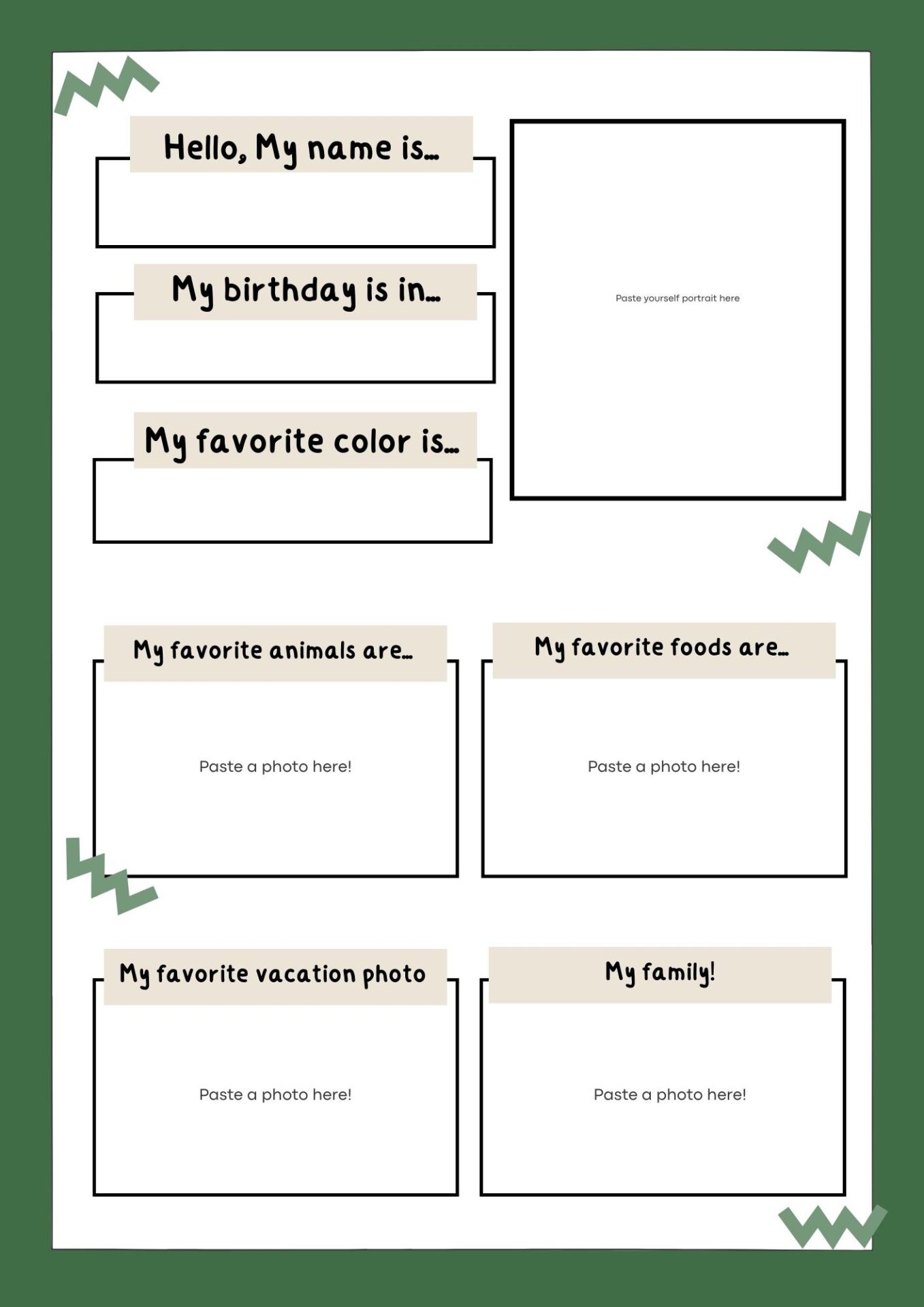 40 Free Printable All About Me Worksheets - Printaboles