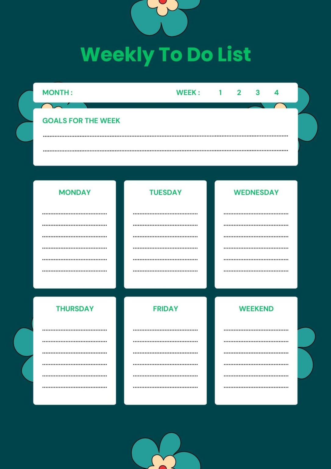 40 Free Printable Weekly To-Do Lists - Printaboles