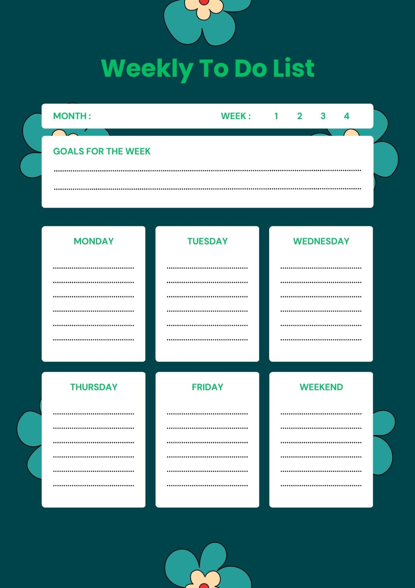 40 Free Printable Weekly To-Do Lists - Printaboles