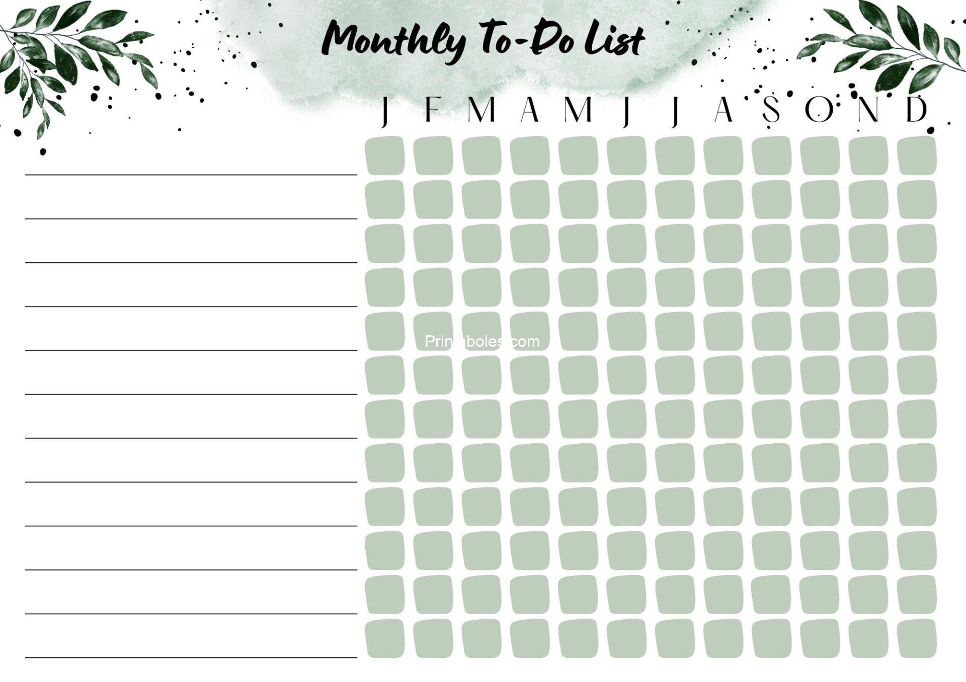 40 Free Printable Monthly To Do Lists | 2023 Calendar Schedule