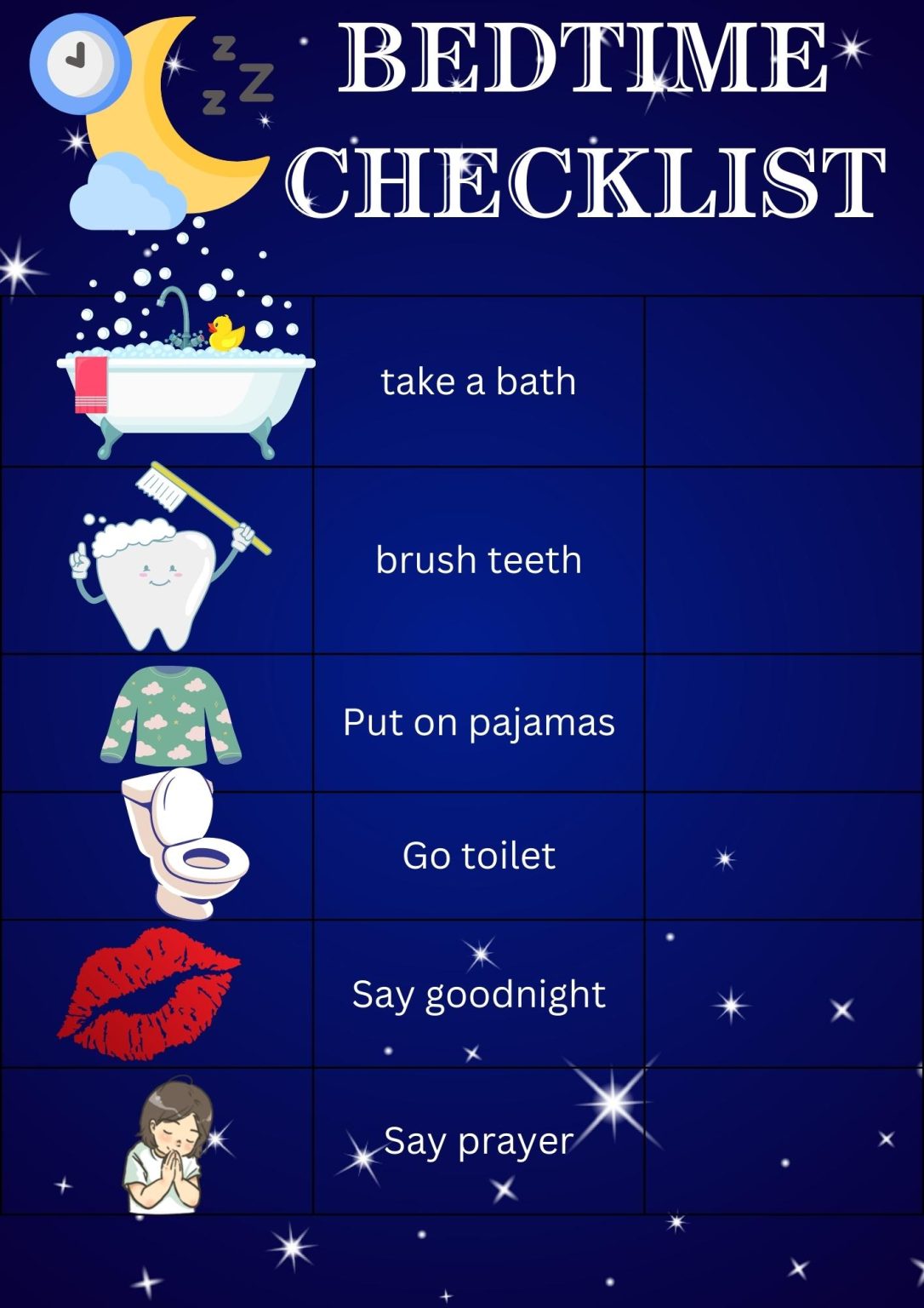 40 Free Printable Bedtime Routine Charts - Printaboles