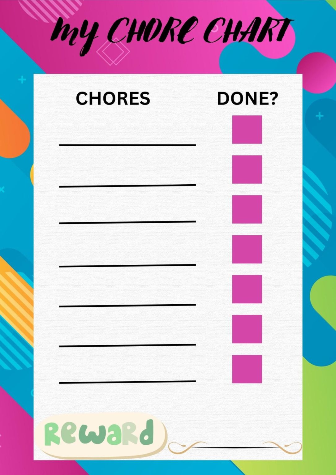 40 Free Printable Toddler chore charts - Printaboles