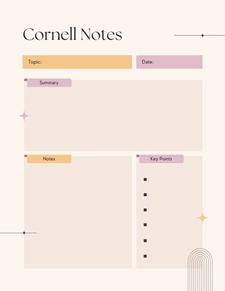 Printable Cornell Notes Templates | Free 40 Download