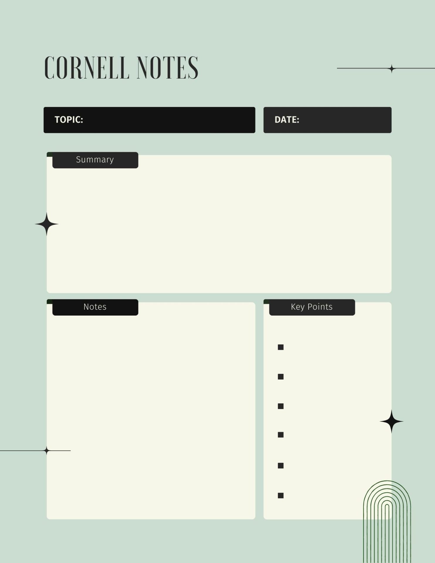 Printable Cornell Notes Templates | Free 40 Download