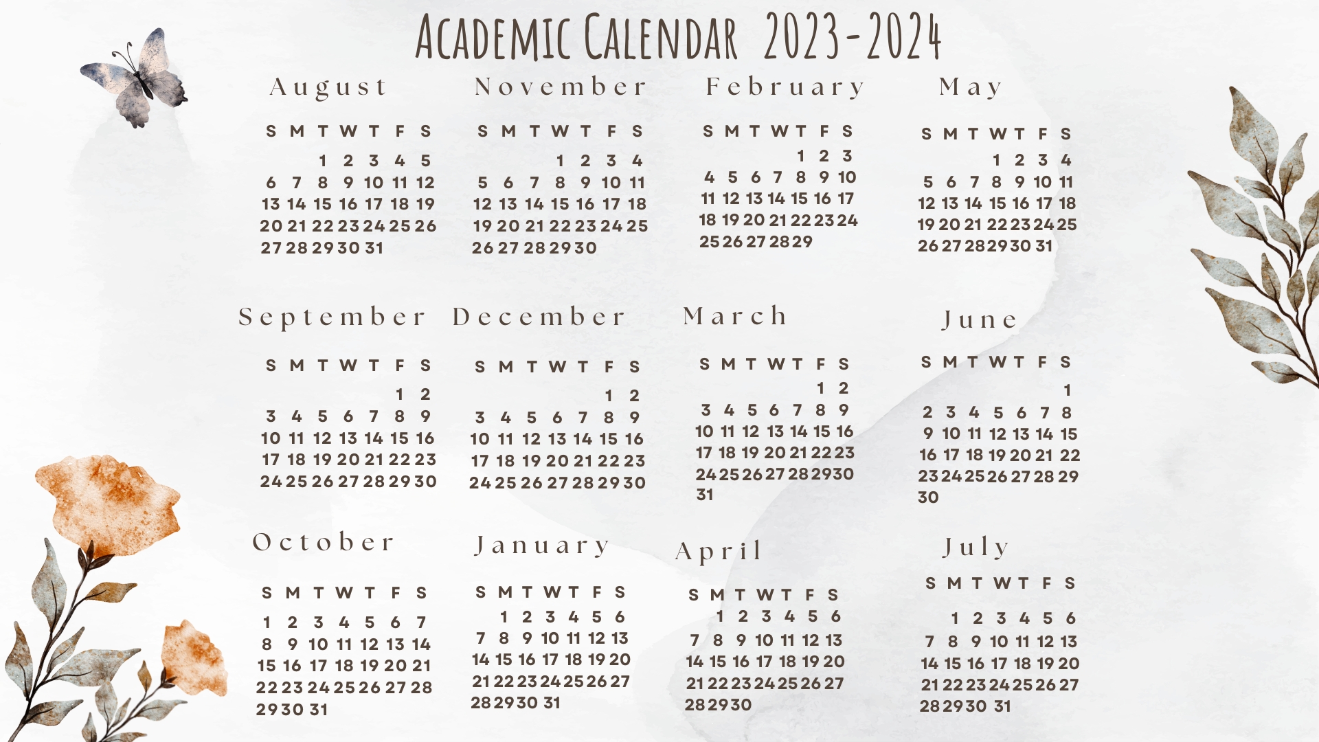 40 Printable 2023-2024 Academic Calendars - Printaboles