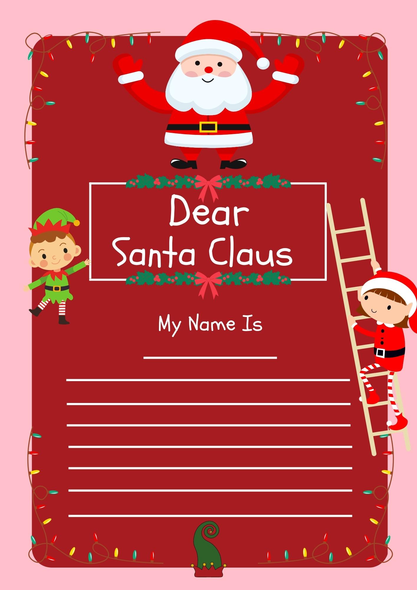 40 Free Printable Dear Santa Letters - Printaboles