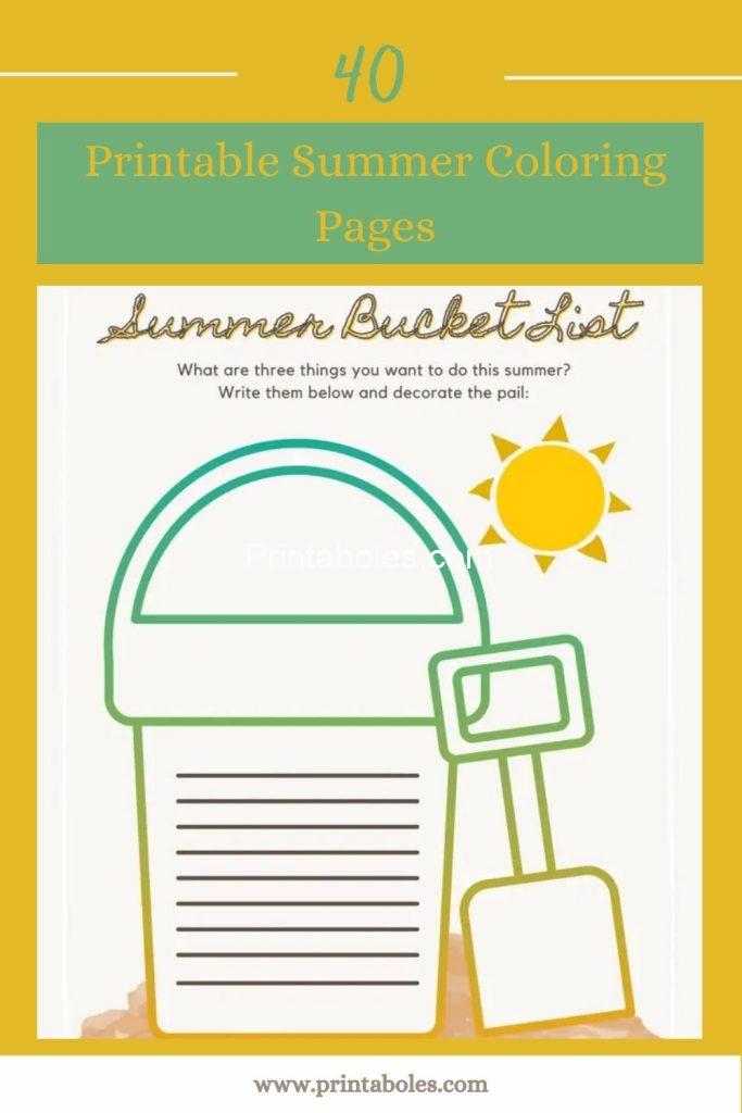 Free Printable Summer Bucket Lists | 40 Best Template Ideas