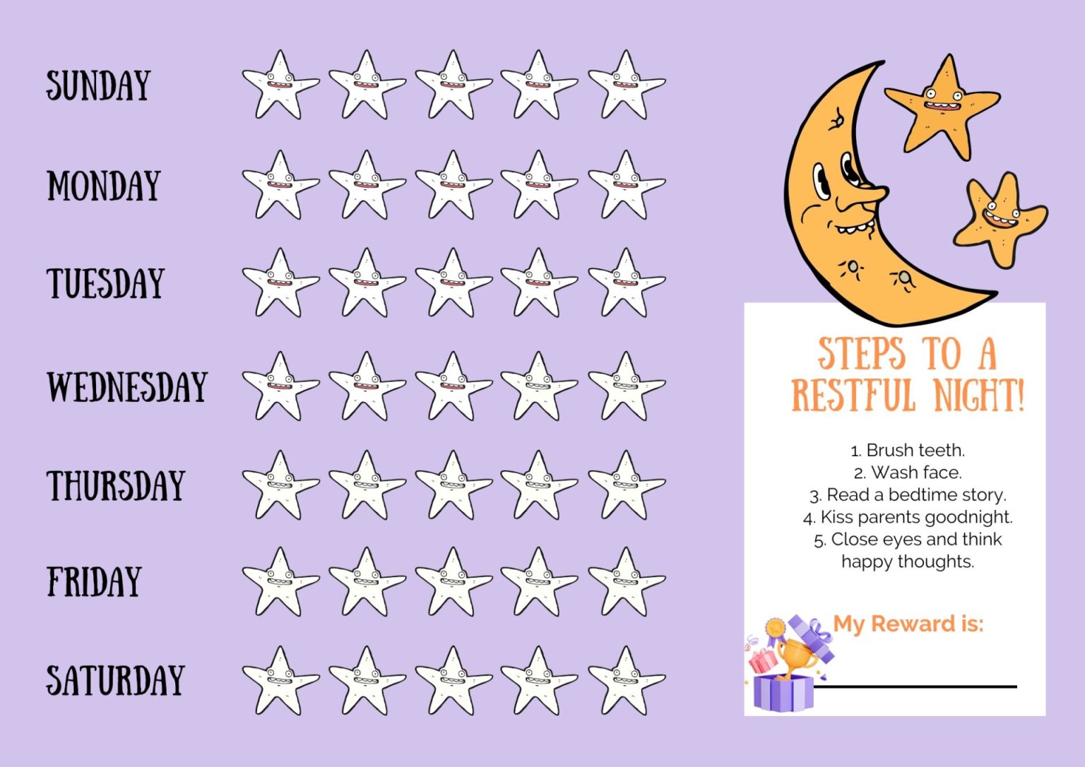 40 Free Printable Bedtime Routine Charts - Printaboles