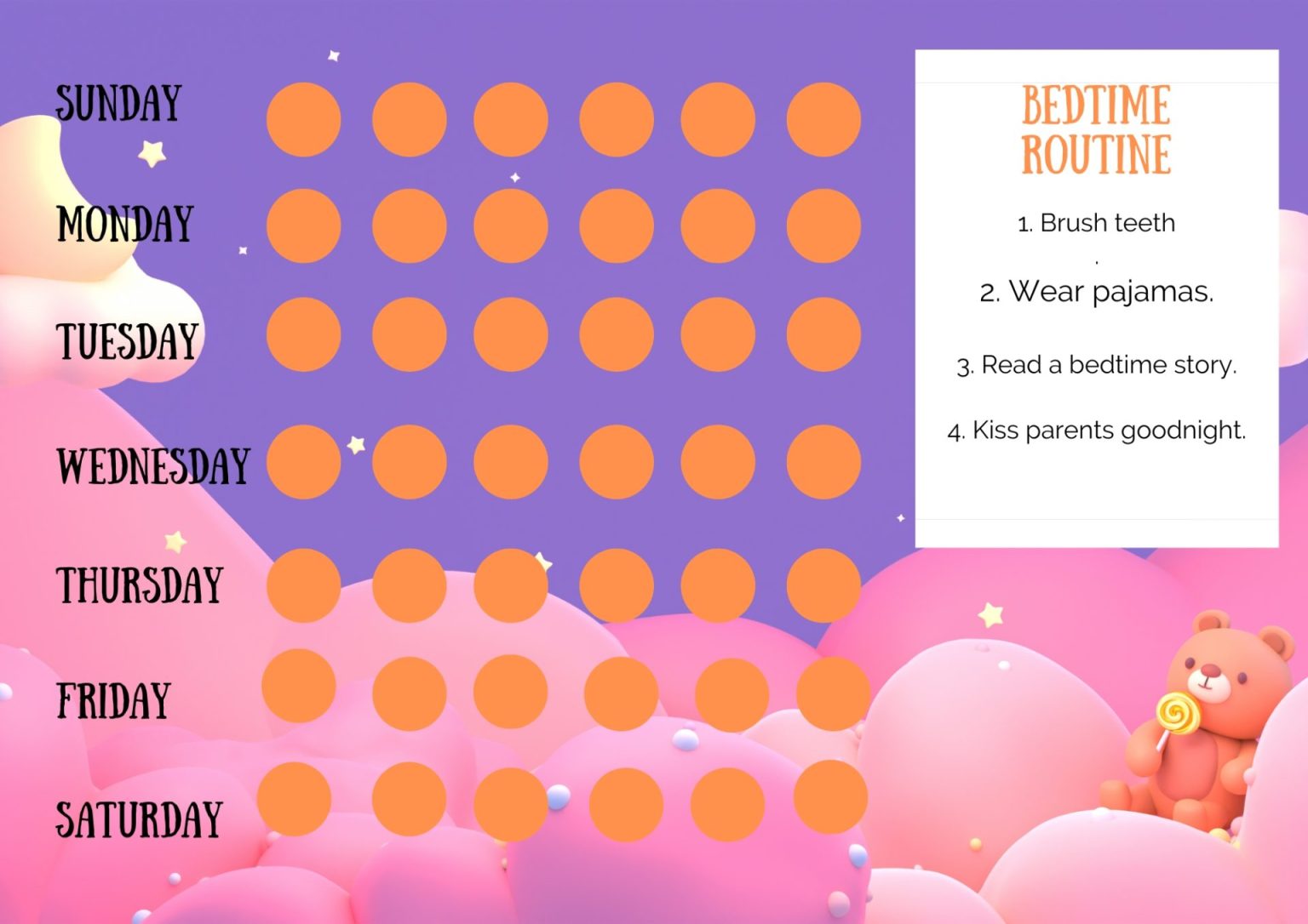 40 Free Printable Bedtime Routine Charts - Printaboles