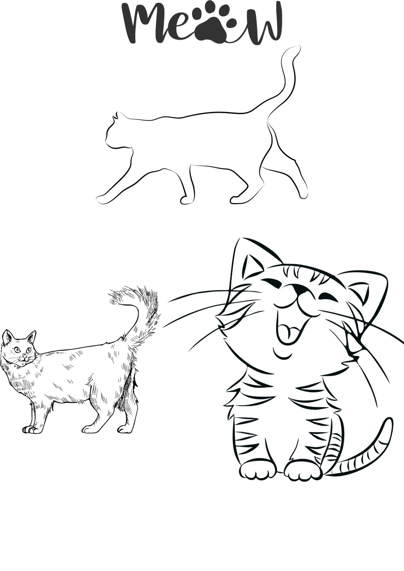 40 Free Printable Cat Coloring Pages - Printaboles