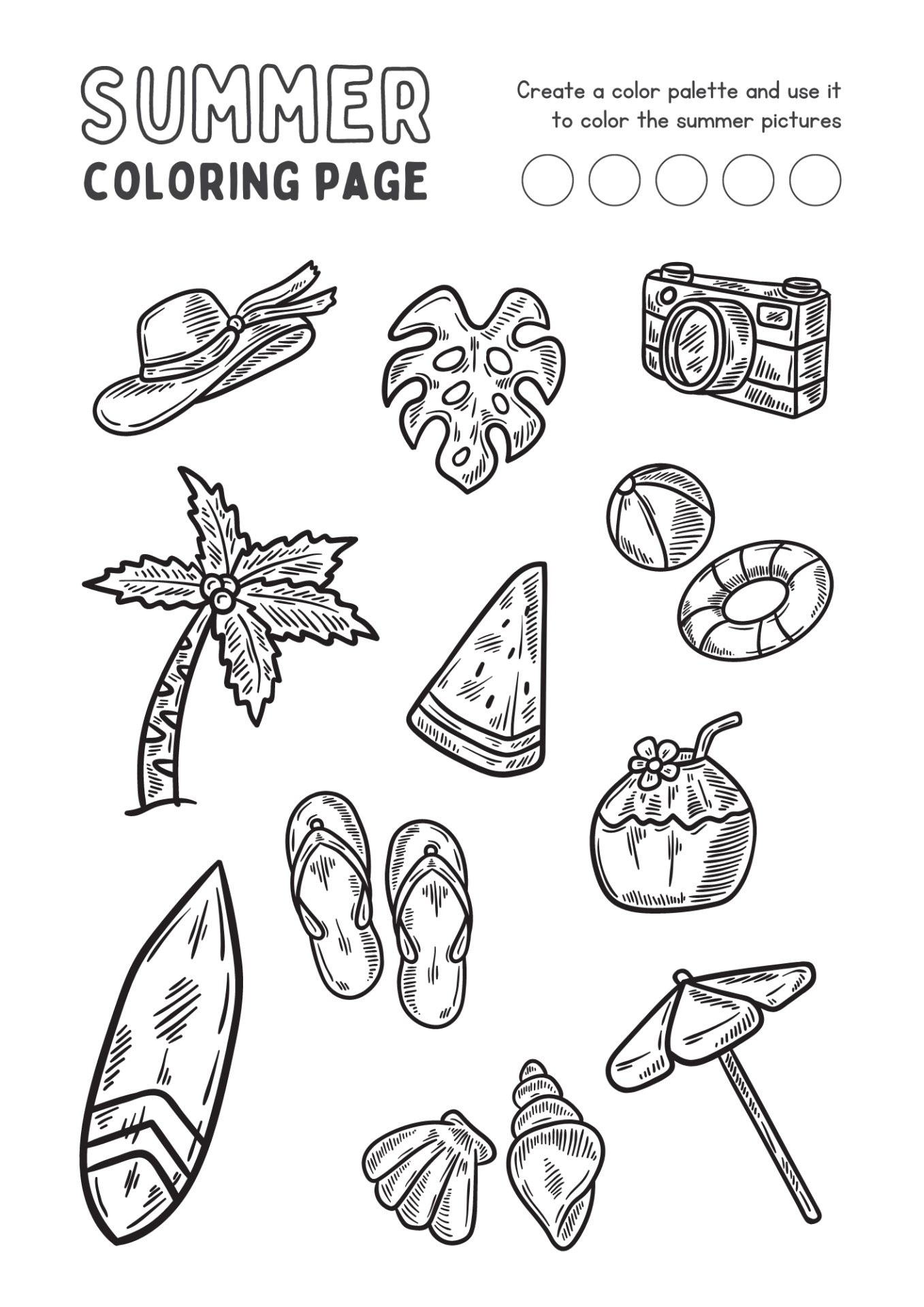 40 Free Printable Summer Coloring Pages - Printaboles